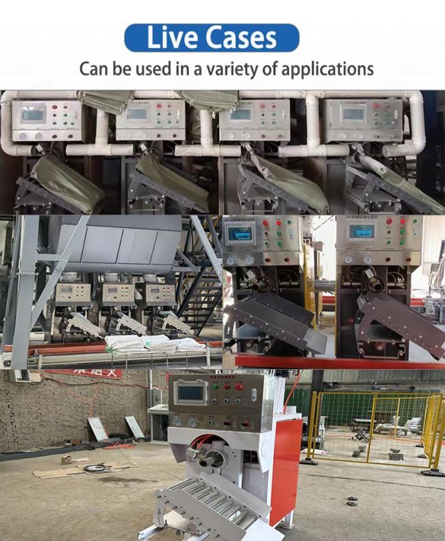 Side view of dry mortar packaging machine