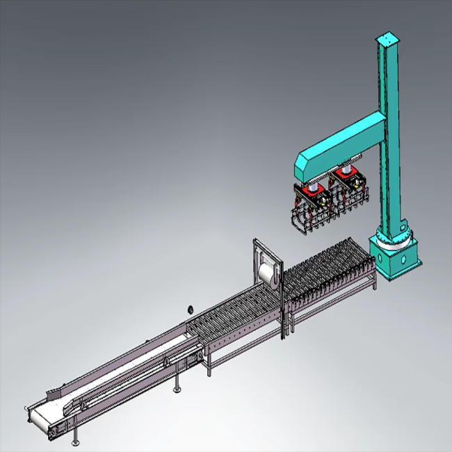 RST-50B robotic palletizer handling grain bags