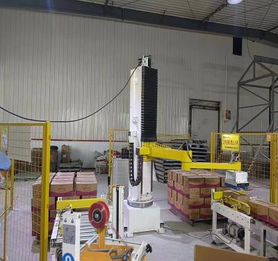 China Industrial Single Column Robot Stacker Palletizer Stacking Machine PALLETIZING ROBOT WITH GRANK ARM for Carton/case/box/bag for sale