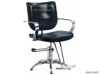 China ASF-01-007 Black Color Synthetic Leather Reclined Backrest Hydraulic Barber Chair Footrest for sale