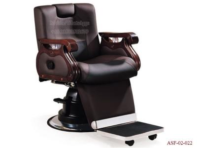China ASF-02-022 Classical Style Wooden Armrest Reclined Barber Chair , Hair Salon Equipment for sale