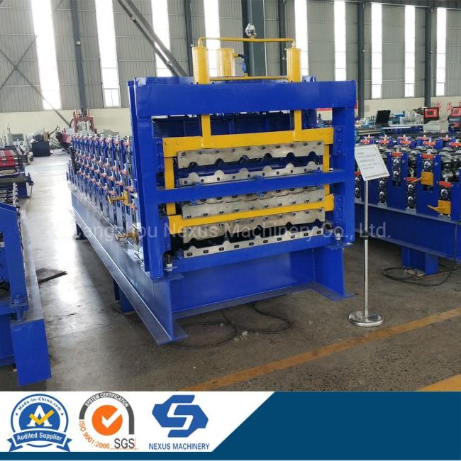 Three Layer Roof Tile Sheet Roll Forming Machine Triple Deck Roofing Tiles Making Machinery