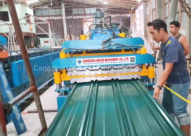 Twin-Rib Sheet Orientile Roof Roll Forming Machine Double Layer Tilespan Machinery