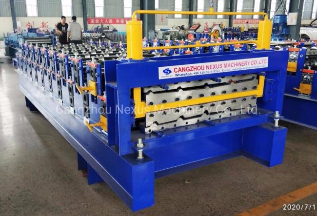 840/910 Double Layer Trapezoidal Roof Sheet Roll Forming Machine with Low Price