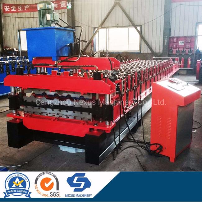 5.5kw Double Layer Roof Tile Sheet Roll Forming Machine to USA