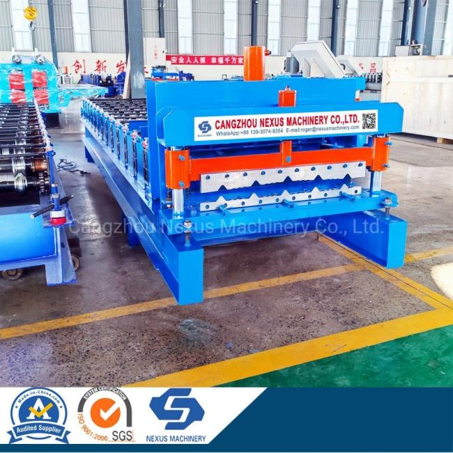 Steel Trapezoidal Tile Sheet Roll Forming Machine Metal Glazed Step Tiles Roof Making Machinery