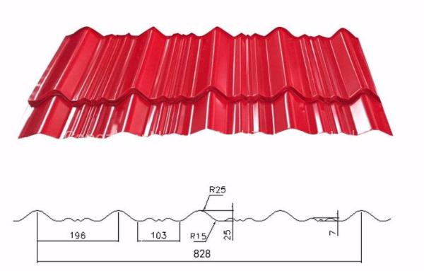 1035&828 Glazed Roof Tile Roll Forming Machine for Guiena Used