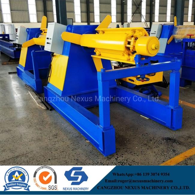 5 Tons Hydraulic Decoiler with Heading Support/Metal Coils Distributor
