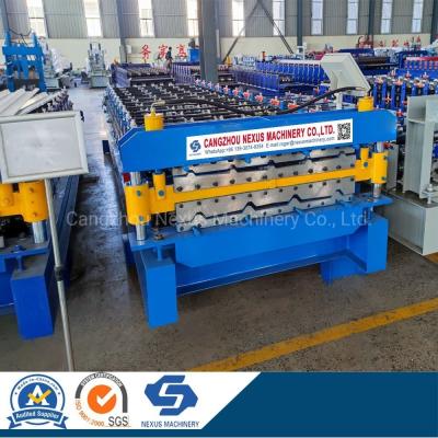 China Two Profiles Double Layer Ibr Trapezoidal Iron Roof Sheets Roll Forming Machine for sale
