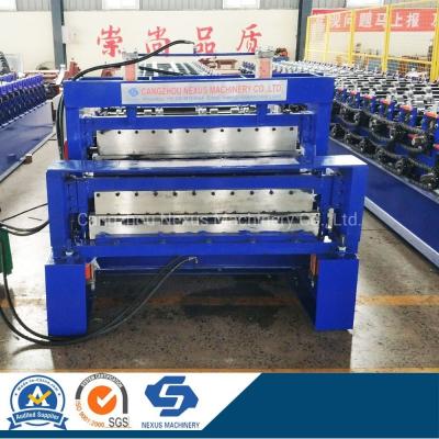 China Double Layers Trapezoidal Sheet Rib Type Roofing Roll Forming Machine for sale