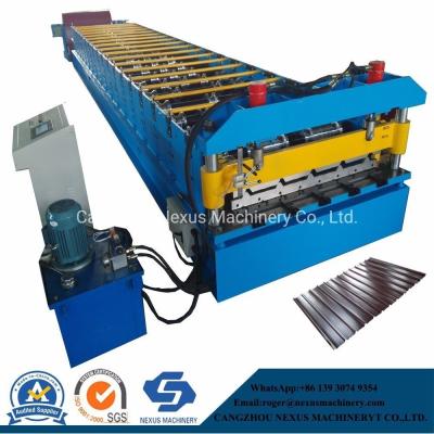 China Maxcover 1015 Roofing Sheet Roll Forming Machine Trapezoidal Roof Sheets Making Machinery for sale