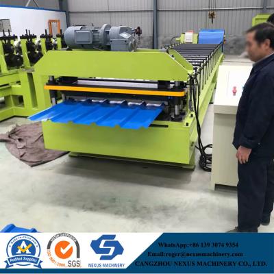 China Maxcover 1015 Roofing Sheet Roll Forming Machine Trapezoidal Roof Sheets Making Machinery for sale
