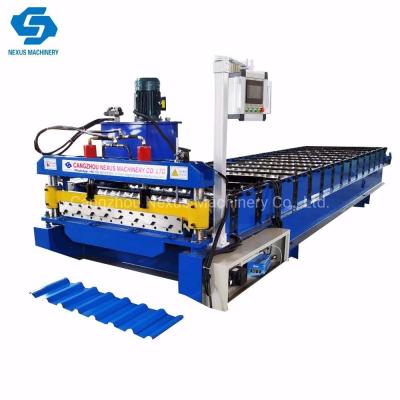 China Fully Automatic Steel Metal Sheet with 7 Rib Roof Panel Rolling Forming Machine for sale