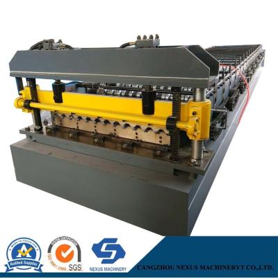 China Electronic Control Metal Roof Roll Forming Machine with Hydraulic Cutter for sale