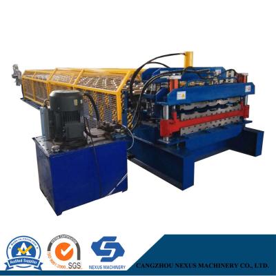 China Ibr Roof Sheet and Corrugated Roof Tile Panel Roll Forming Machine with Double Layers for sale