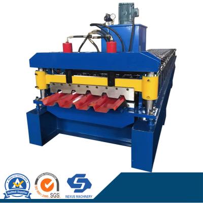 China PLC Control Galvanized Steel Trapezoid Profile Roof Tile Forming Machine for sale