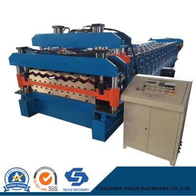 China Double Deck Roofing Roll Forming Machine with Automatic Stacker/Metal Profile Sheet Making Machine for sale