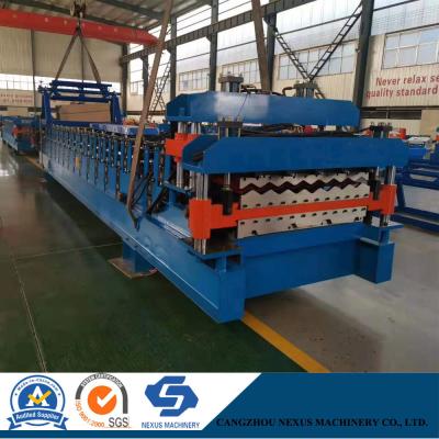 China Double Deck Roofing Roll Forming Machine with Automatic Stacker/Metal Profile Sheet Making Machine for sale