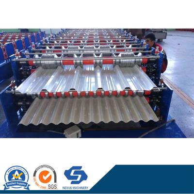 China Corrugated Trapezoidal Pattern Cold Bending Machine Roofing Metal Roof Tile Roll Forming Machine for sale