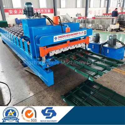 China Colorful Steel Q Tile Sheet Roll Forming Machine Metal Step Glazed Roof Tiles Making Machinery for sale