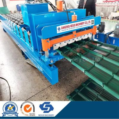 China Colorful Steel Q Tile Sheet Roll Forming Machine Metal Step Glazed Roof Tiles Making Machinery for sale