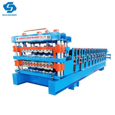 China Step Tile Roof Forming Machine Metal Glazed Tiles Sheet Making Machine with 5.5 Kw Motor Power for sale