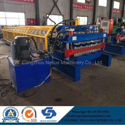 China Roofing Sheet Roll Forming Machine Trapezoidal Roof Tile Metal Rolling Forming Machine for sale