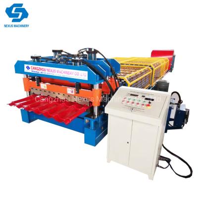China Roofing Steel Tile Making Machine Step Tile Making Machine Tile Shape Roll Forming Machine for sale