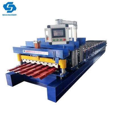 China Color Steel Imitation Resin Glazed Tile Roof Sheet Roll Forming Machine for sale