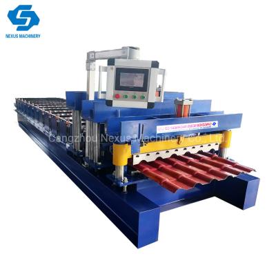 China Color Steel Imitation Resin Glazed Tile Roof Sheet Roll Forming Machine for sale