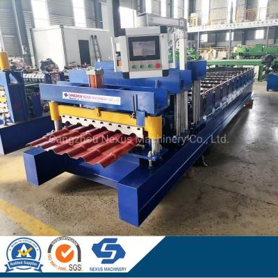 China Color Steel Imitation Resin Glazed Tile Roof Sheet Roll Forming Machine for sale