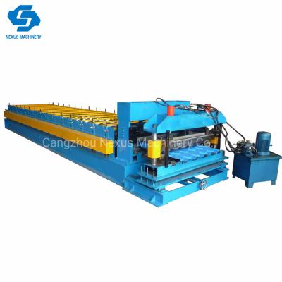 China 1035&828 Glazed Roof Tile Roll Forming Machine for Guiena Used for sale
