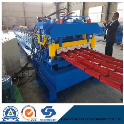 China 828 Metal Roof Tile Roll Forming Machine Glazed Tile Sheet Rollformer for sale