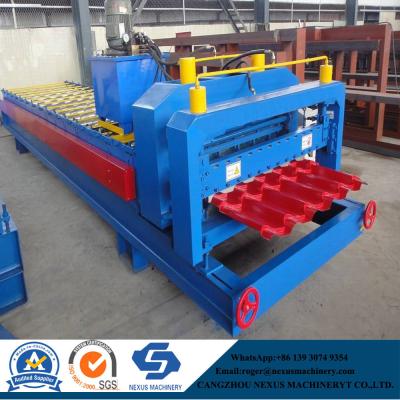 China 828 Metal Roof Tile Roll Forming Machine Glazed Tile Sheet Rollformer for sale