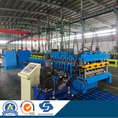 China Nexus Machinery Roof Tile Sheet Roll Forming Machine with High Quality/ Metal Glazed Tile Making Machine with Gearbox transmission for sale
