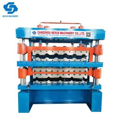 China Three Layer Roof Tile Sheet Roll Forming Machine Triple Deck Roofing Tiles Making Machinery for sale