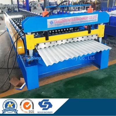China Automatic Control Corrugated Roofing Sheet Roll Forming Machine with Hydraulic Cut for sale