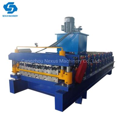 China Double Layers Trapezoidal Sheet Rib Type Roofing Roll Forming Machine for sale