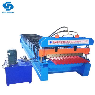 China Corrugated Sheet Roof Forming Machine Red Color Steel Roofing Production Line for sale