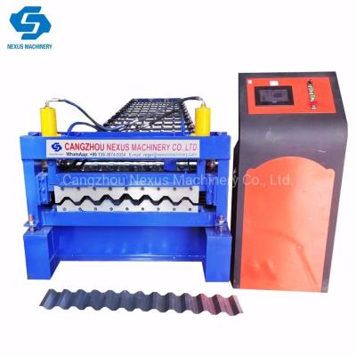 China 750 Metal Wall Panel Sheet Roll Forming Machine Steel Roof Sheeting Making Machine for sale