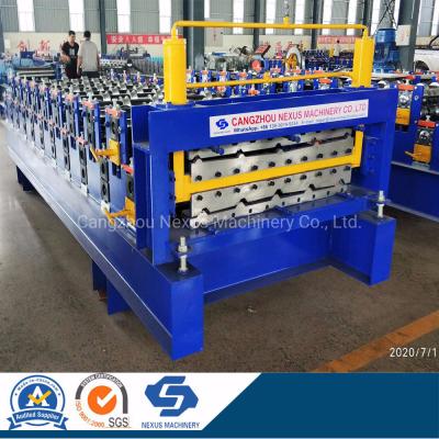 China 840/910 Double Layer Trapezoidal Roof Sheet Roll Forming Machine with Low Price for sale