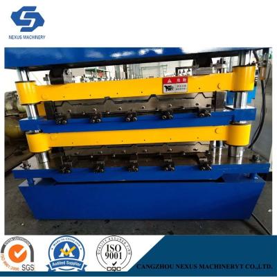 China Double Layer Guide Pin Roof Panels Roll Forming Machine with Curving Machine for sale