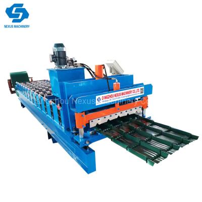 China Colorful Steel Q Tile Sheet Roll Forming Machine Metal Step Glazed Roof Tiles Making Machinery for sale
