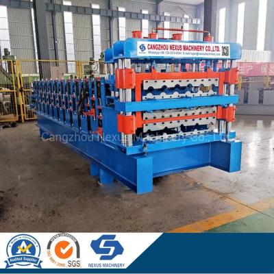 China Step Tile Roof Forming Machine Metal Glazed Tiles Sheet Making Machine with 5.5 Kw Motor Power for sale