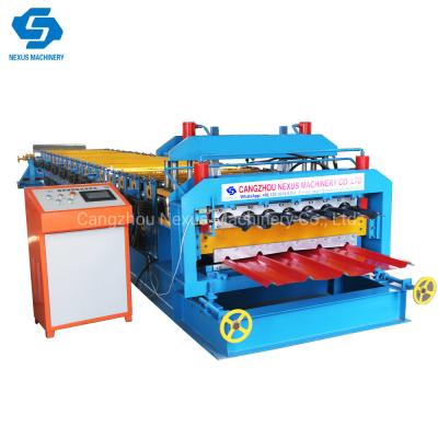 China Roofing Steel Tile Making Machine Step Tile Making Machine Tile Shape Roll Forming Machine for sale