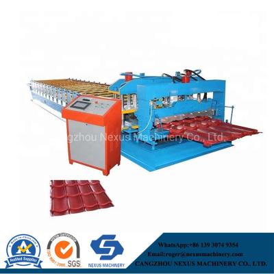 China Metal Step Tile /Q Tile /Glazed Tile Roofing Sheets Roll Forming Machine for sale