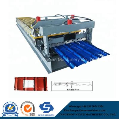China Metal Step Tile /Q Tile /Glazed Tile Roofing Sheets Roll Forming Machine for sale