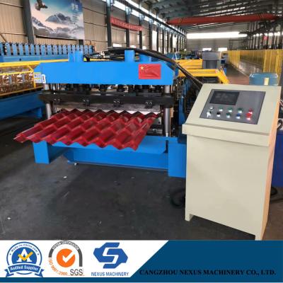 China Canton Fair Metal Roofing Tile Sheet Roll Formed Machine/Glazed Tile Roll Forming Line for sale