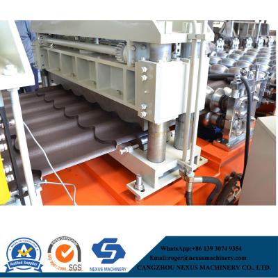 China Step Section Roof Tile Making Cold Roll Forming Machine for sale