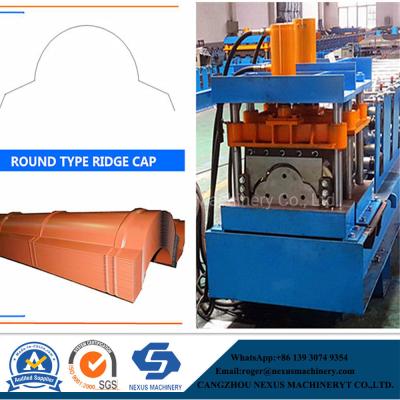 China High Speed Prepainted Steel Roof Tile Ridge Cap Roll Forming Machine for sale